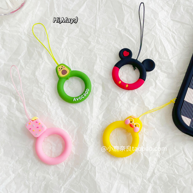 Mobile phone rope lanyard ring buckle silicone ring sling short chain ...