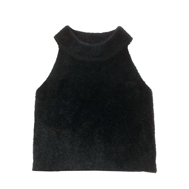 Pure and sensual retro design, sweet and fluffy halter neck sleeveless ...