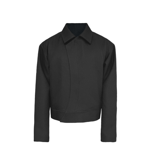 JCAESAR C-ZIPPER JACKET C-type zipper jacket curved deconstruction design short wide silhouette