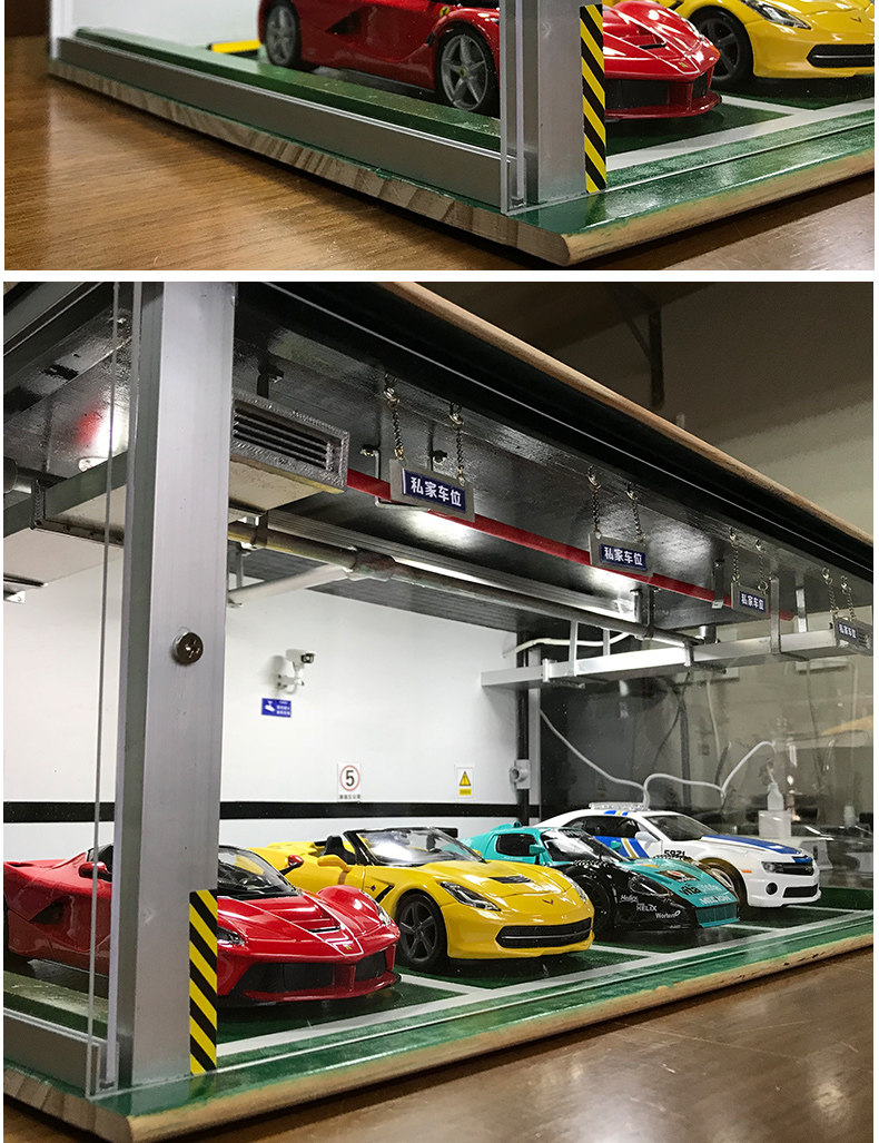 1:24 Parking Lot Model Scene | Solid Wood Parking Garage Display ...