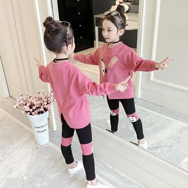 Girls Spring Clothing Set 2024 New 3 Sports 5 Super fashionable 7-year ...