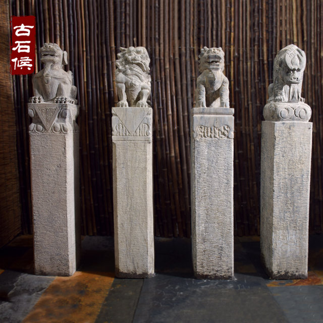 Bolt horse pile stone carving, antique, old Dragon Son statue ...