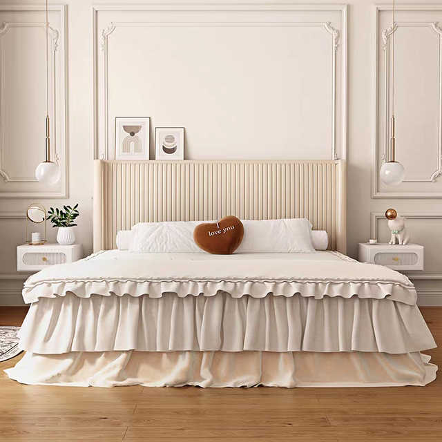 Net red bed creamy windy double bed light luxury master bed bed modern ...