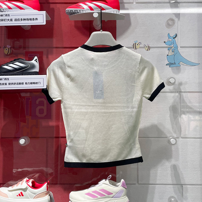 Adidas Clover Women's Clothing 2025 Spring Three Stripes Knitted ...