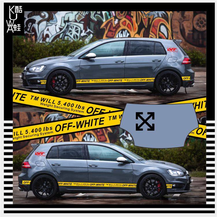 Volkswagen Golf Offwhite GTI Car Sticker for Side Skirt Modification