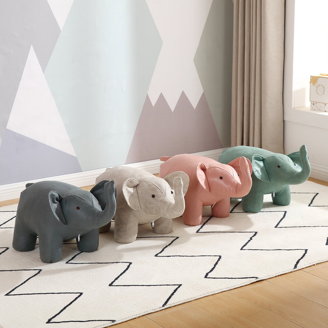 Creative soft package toddler stool cute animal bench elephant shoe ...