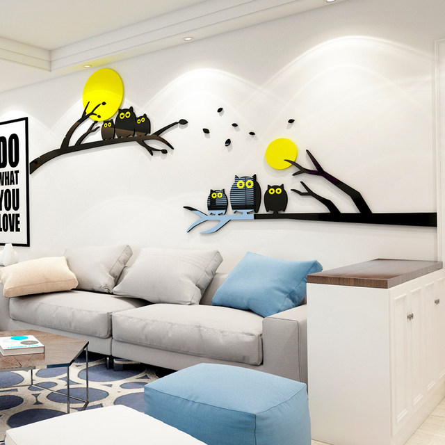 in Simple and warm home 3D three-dimensional wall stickers bedroom sofa ...