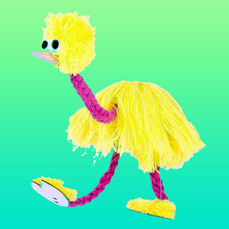 Ostrich String Puppet - Birthday Nostalgia Decoration