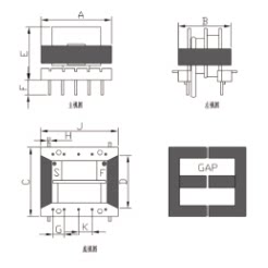 Welding machine switching power transformer EE25 200:6 Auxiliary transformer constant boost E28 ...