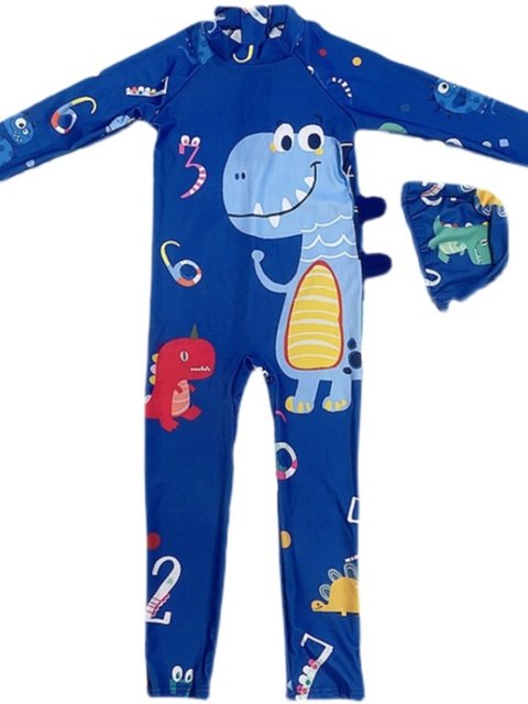 Children's conjoined swimsuit boys and girls long -sleeved summer ...