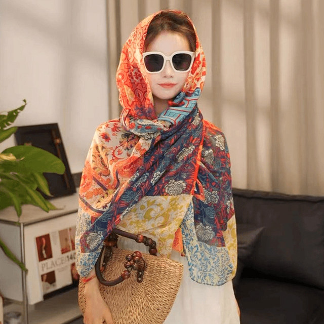Summer sun protection shawl for women 2024 new style disc buckle long ...