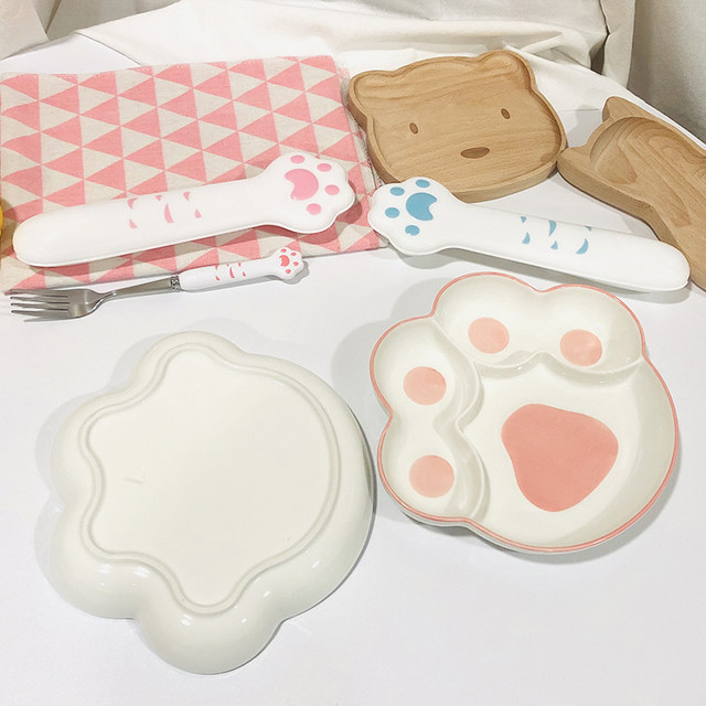 Cute style and cute dinner plate household ceramic dinner plate for one ...