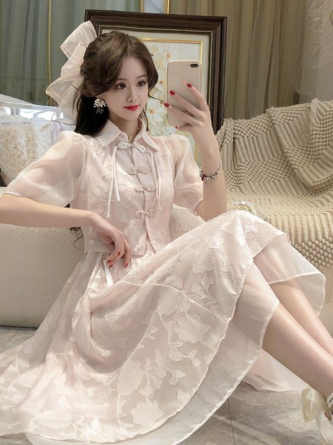 2023 autumn national atmosphere Gentle Chinese retro strap top high ...