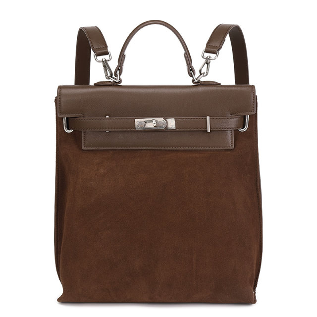 Women's bag matte leather Kelly backpack large capacity backpack 2024 ...