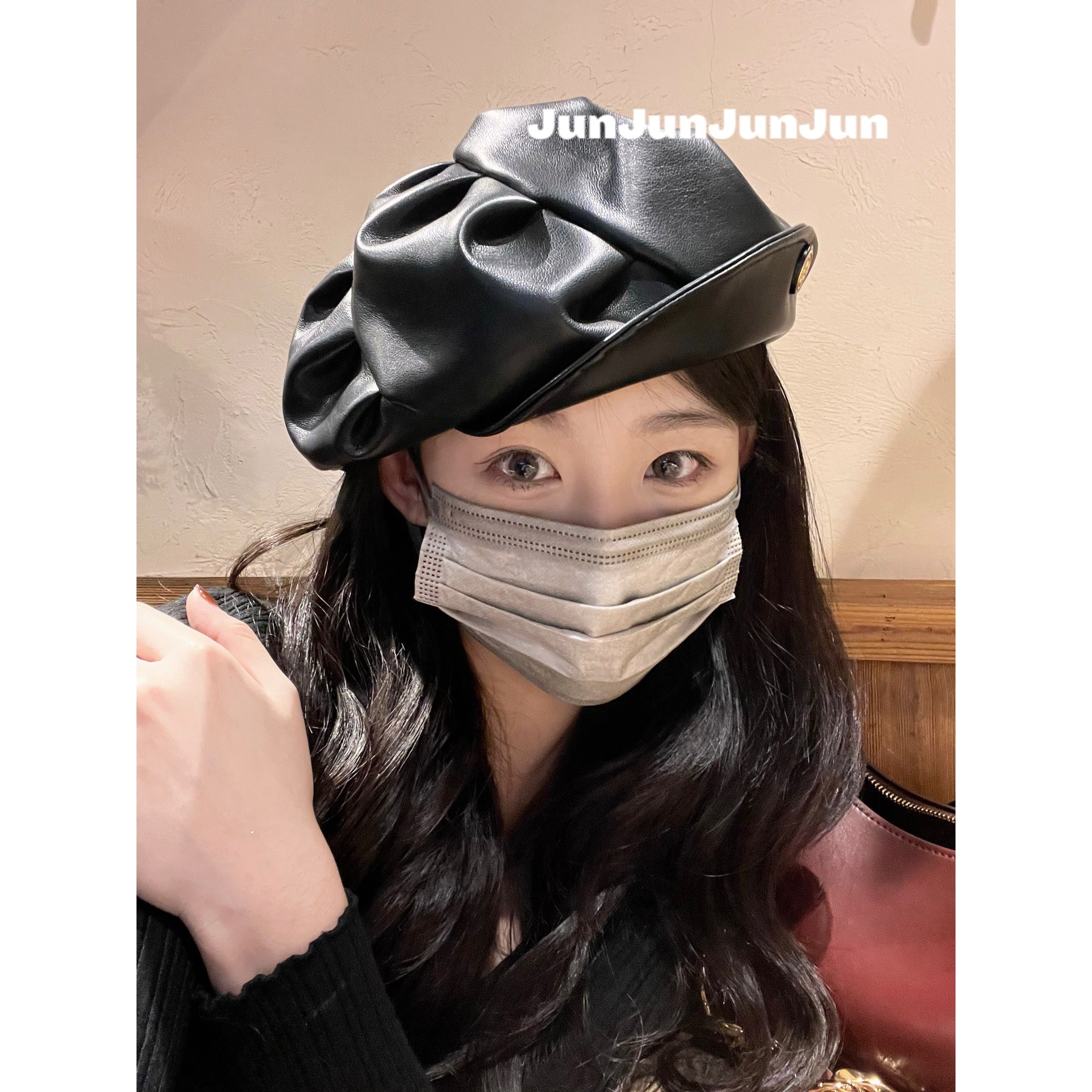 Cortical cloud retro folder shell hat Black European and American ...