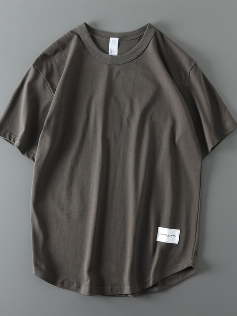 Heavy cotton short -sleeved T -shirts Japanese simple summer front and ...