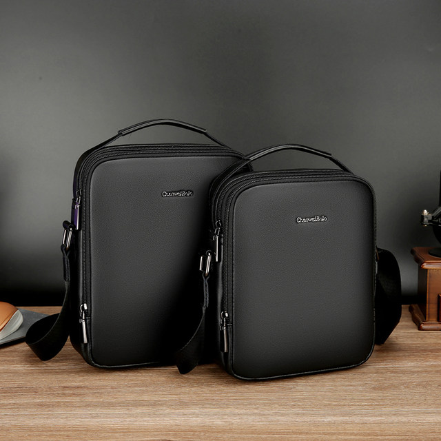 Men's mini small bag, first-layer cowhide mobile phone bag, casual ...