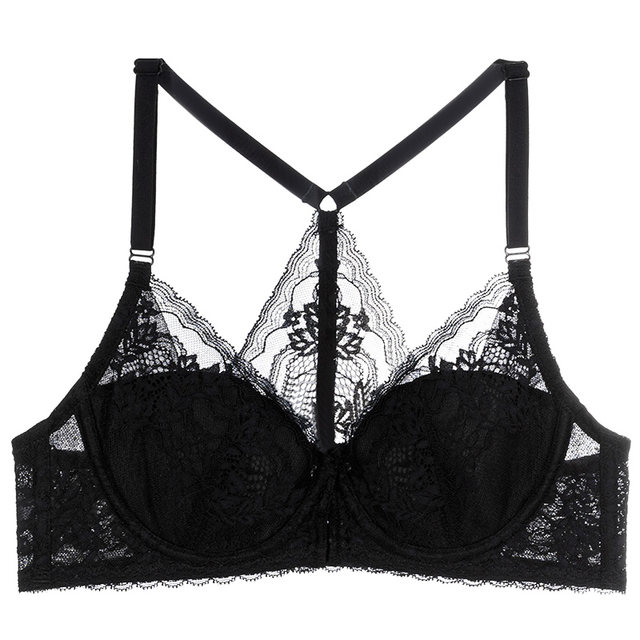 Front button cross beautiful back all-in-one halter bra for women with ...