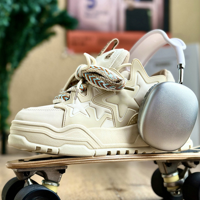 Bread shoes for men and women, niche rice white cream, white shoes ...