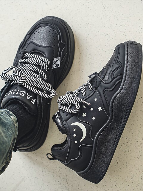 Bread shoes men's shoes niche new wavy star shoes luminous thick sole ...