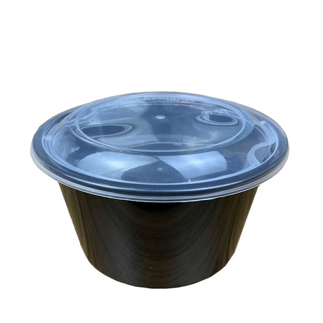 Thickened disposable double-layer packaging box, round take-out lunch ...