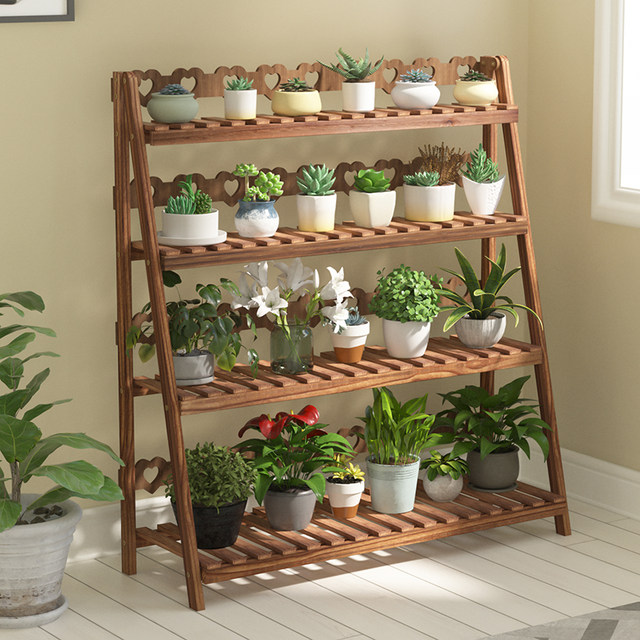 Installation-free folding flower rack multi-layer indoor and outdoor ...