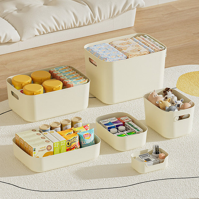 Desktop storage box cream style household cosmetics storage basket ...