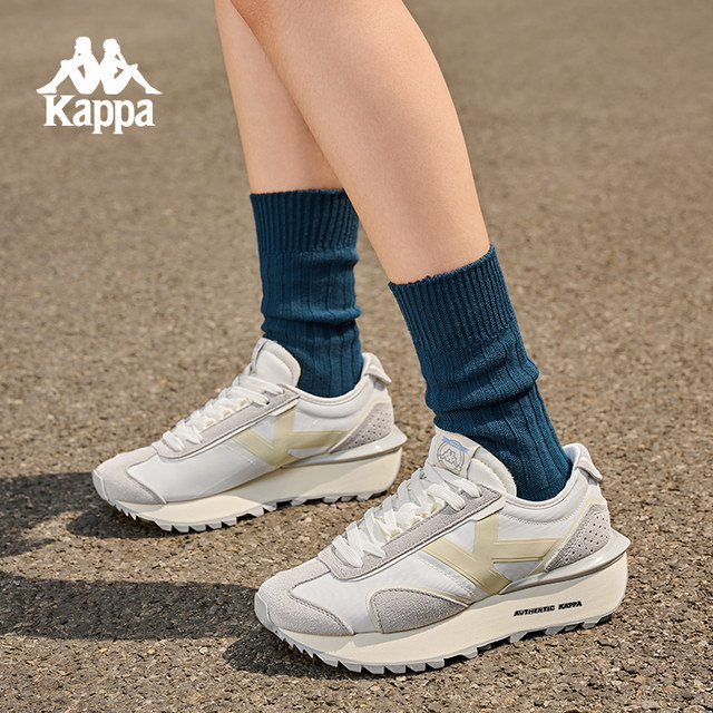 Kappa Kappa retro running shoes for women 2024 new thick-soled white ...