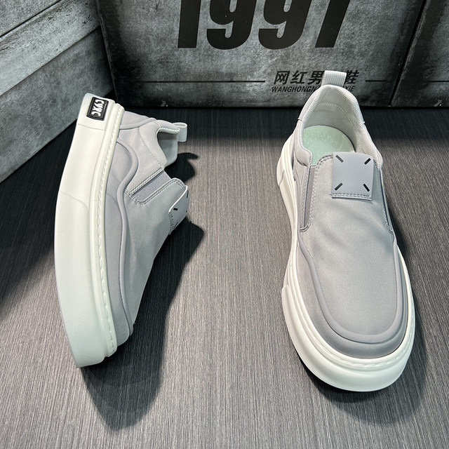 Black cloth shoes for men 2024 spring and summer new slip-on casual ...