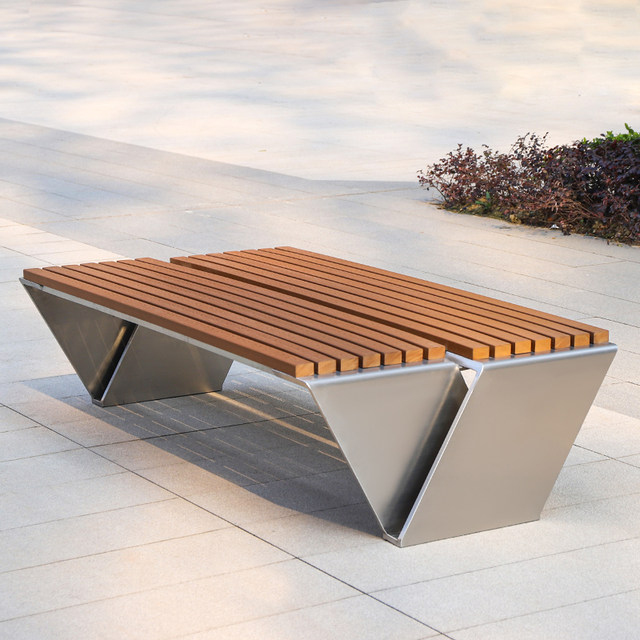 Outdoor stainless steel park chair leisure seat subway square outdoor ...