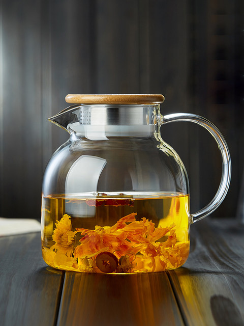 Glass teapot high temperature resistant thickened tea water separation ...