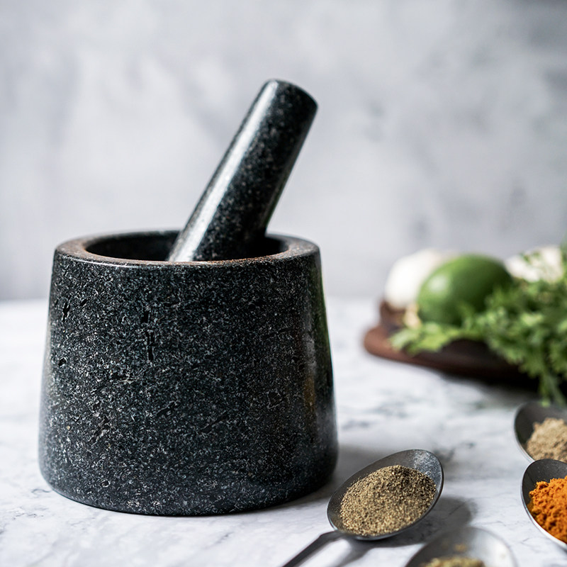 Natural Granite Stone Mortar Household Garlic Mortar Kitchen Manual ...