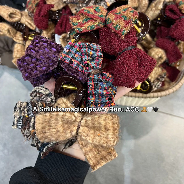 Senior niche color woolen woolen small incense wind bow grabbing the ...