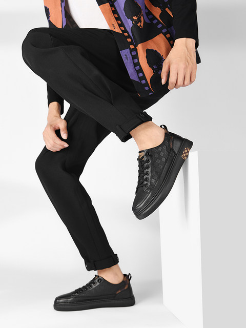 Septwolves men's sneakers spring new black shoes men's versatile trendy ...