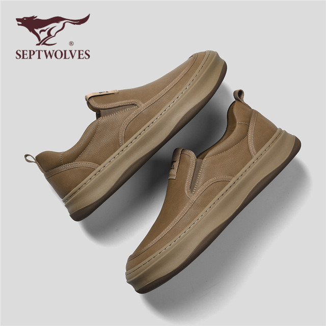 Septwolves casual leather shoes, slip-on men's shoes, winter 2024 new ...