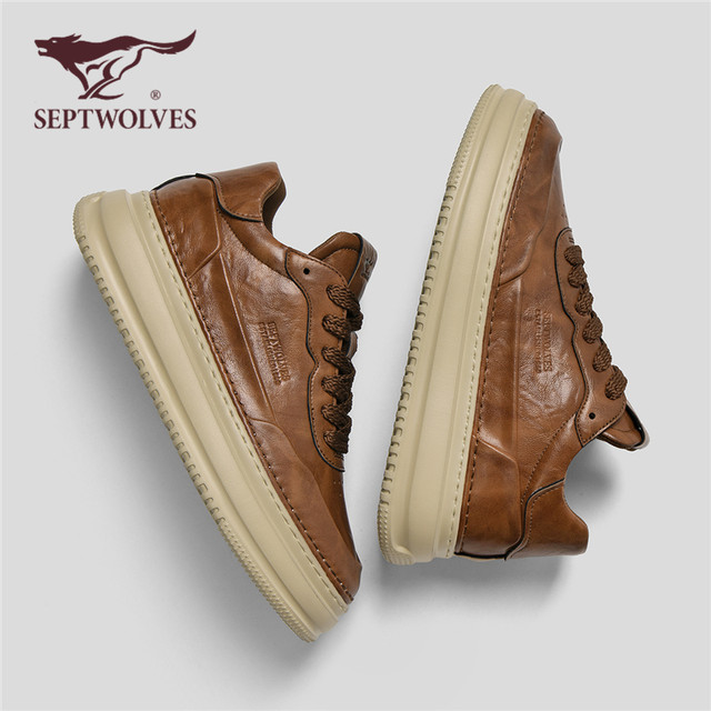 Septwolves thick-soled sneakers men's trendy shoes 2024 new heightening ...