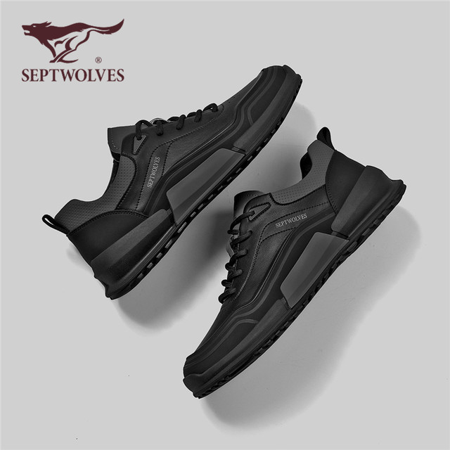 Septwolves men's shoes black sports casual shoes fashionable men's ...