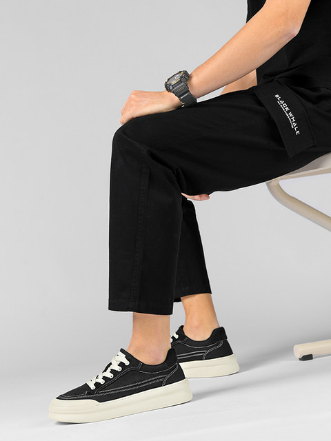 Seven Wolves Casual Cloth Shoes Spring New Original Black Men's Board ...