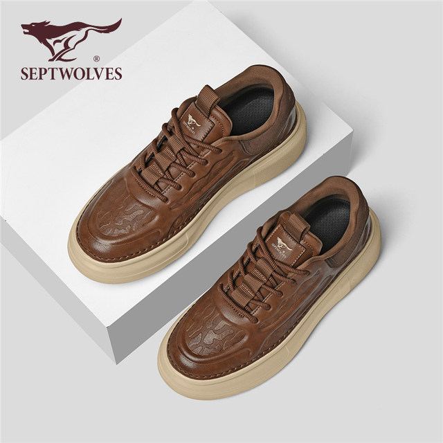 Septwolves men's casual sneakers 2024 winter new style plus velvet warm ...