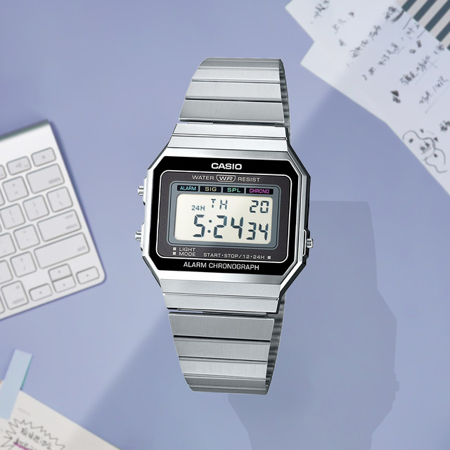 CASIO Casio retro trendy small silver watch small square small square ...