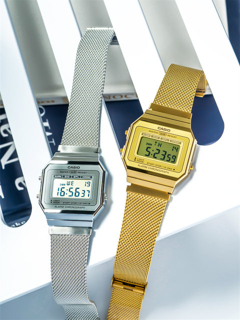 CASIO Casio retro trendy small silver watch small square small square watch men's A700WMG-1A/7A/9A