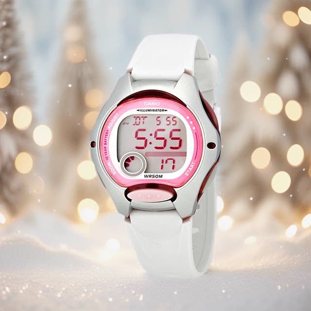 CASIO Casio children's watch small white watch watch female LW-200-7A ...