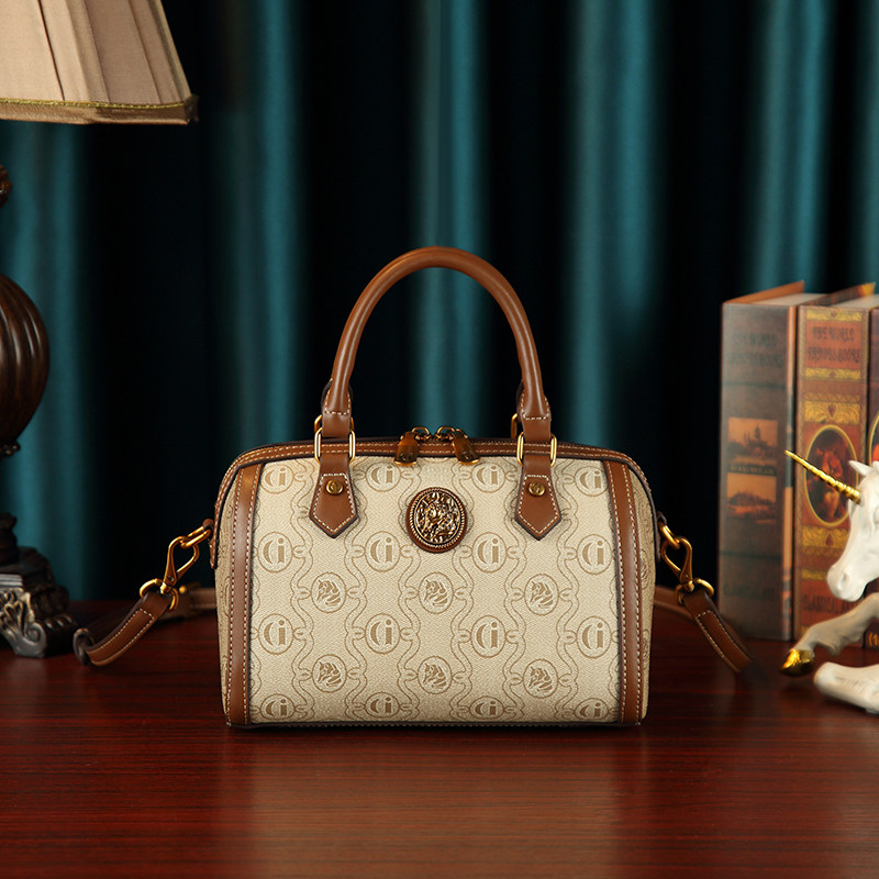 GUSACHI GUSACH bag 2024 new presbyopic women's bag brown and white ...