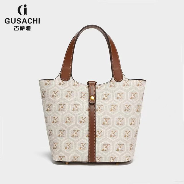 GUSACHI GUSACH genuine leather vegetable basket bucket bag 2024 new ...