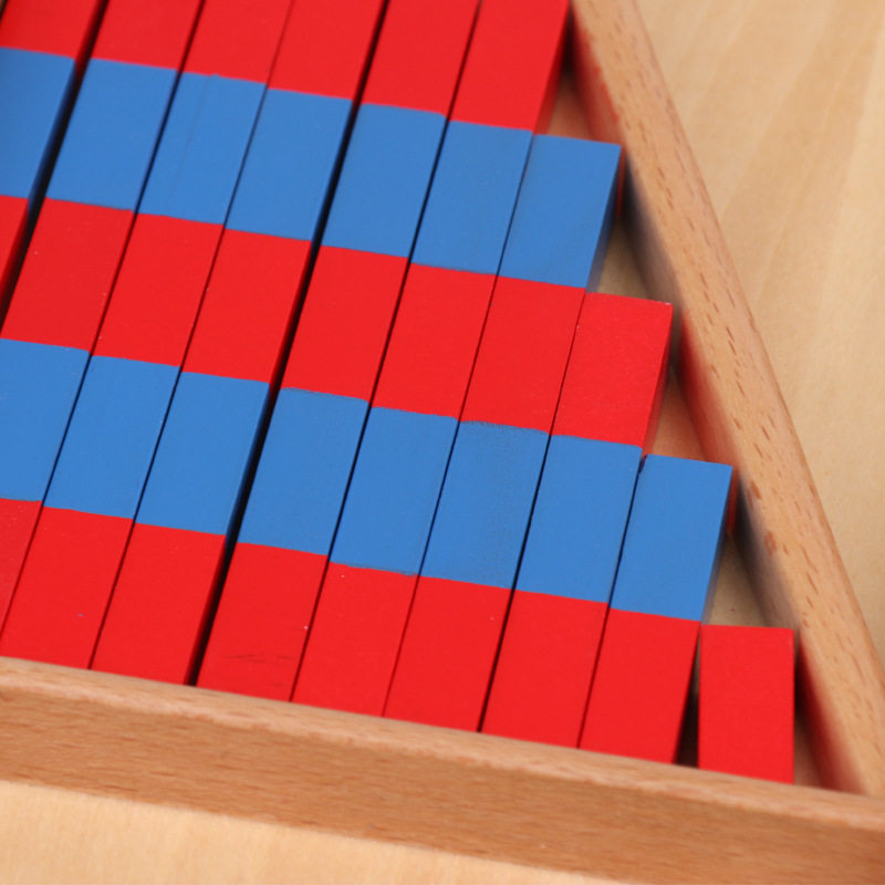 Montessori Number Sticks - Red & Blue Wooden Teaching Aids