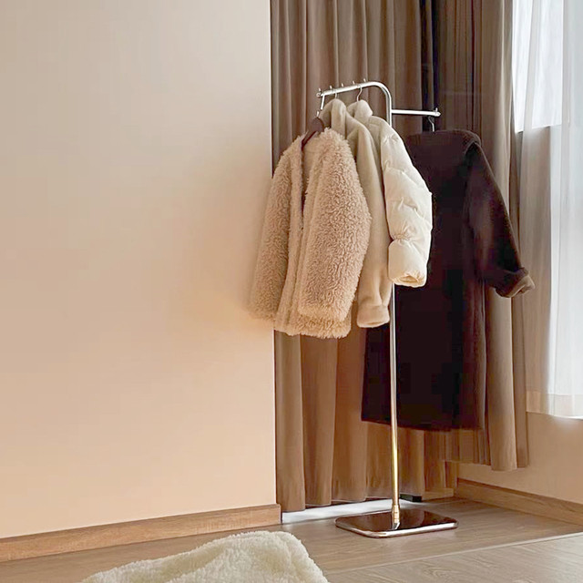 Stainless steel clothing display rack, floor-standing clothes rail ...