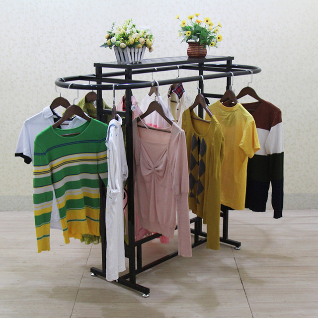 Clothing store oval floor stand wrought iron single pole double pole ...