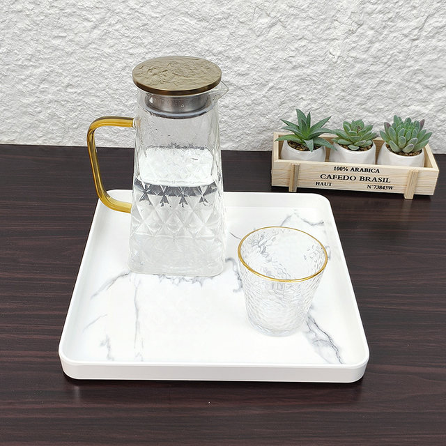 Tea cup tray square household cup tray light luxury high-end melamine ...