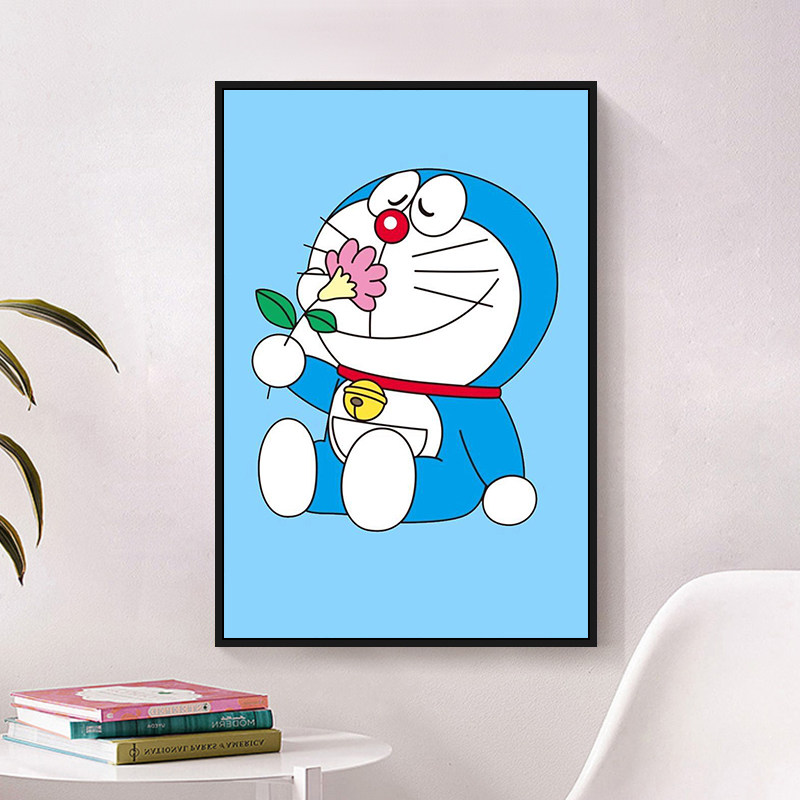 Doraemon Background Wall Cartoon Card Digital Oil Color Painting Anime ...