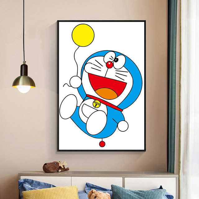 Doraemon Background Wall Cartoon Card Digital Oil Color Painting Anime ...